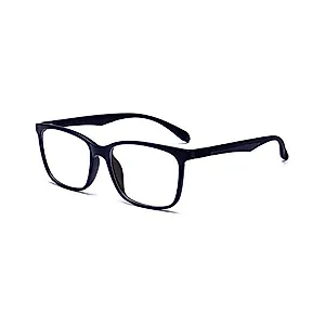 ANRRI Blue Light Blocking Glasses, Anti Eyestrain Lens Lightweight Frame Eyeglasses, Black, Men/Women