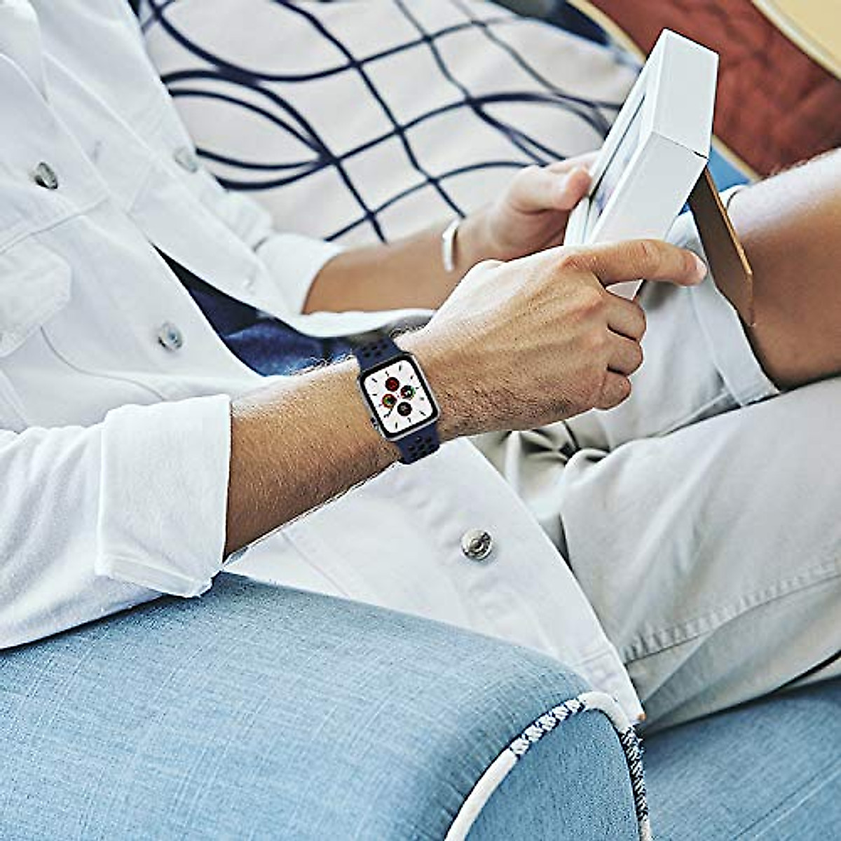 SVISVIPA Sport Bands Compatible for Apple Watch Bands 42mm 44mm 45mm 49mm,Breathable Soft Silicone Sport Women Men Replacement Strap Compatible with iWatch Ultra & SE & Series 8/7/6/5/4/3/2/1,Midnightblue Black