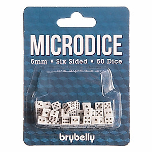 Microdice - 50-Pack 5mm of Tiny Six-Sided d6 Gaming Mini Dice - Novelty Geek Gift Set for Tabletop Gamers, Casino Night Parties, Wargames, Board Games, and Early Elementary Math Learning Counters
