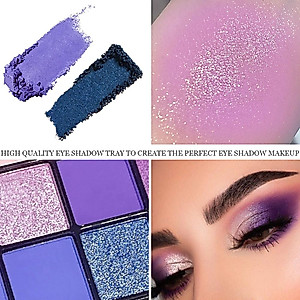 AMY'S DIARY Eyeshadow Palette Glitter Makeup,Forest Blue Purple 16 Colors Matte Glitter Eyeshadow Long Lasting Colorful Eye Shadow Plattet for Women Girls
