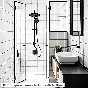 SOKA 9 Inch Rain Shower Head with Handheld Shower Head Bathroom Rain Shower System Dual Shower Combo 3-Setting Handheld Sprayer with Shower Hose Bathroom Shower Faucet Set with Slide Bar Matte Black
