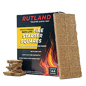 Rutland 50B Safe Lite Fire Starter Squares, 144 Squares