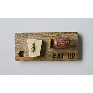 Creative Co-Op Eat Up Mango Wood Cutting Board, Brown