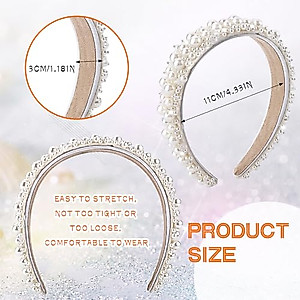 Yolev Faux Pearl Headbands Women's White Pearl Hairbands Bridal Hair Hoop Headpieces Wedding Hair Styling Accessories for Women and Girls