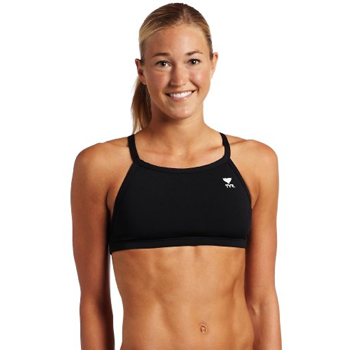 TYR Women's Durafast Diamondfit Workout Bikini for Swim Racing and Training, Black, Medium