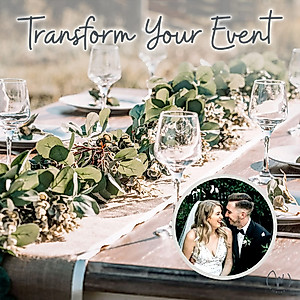 WildIvory Eucalyptus Garland - Lush, Natural Looking Artificial Faux Greenery Garland Vine for Wedding Decor, Table Runner, Mantle. Abundant Textured Boxwood, Silver Dollar Eucalyptus Leaves