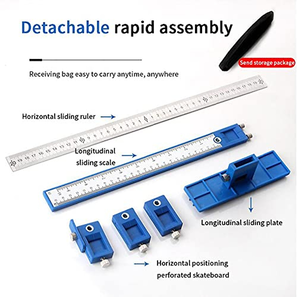 RZJZGZ Cabinet Hardware Jig Wood Drilling Dowelling Guide Punch Locator Drill Guide Cabinet Template Tool for Handles and Pulls