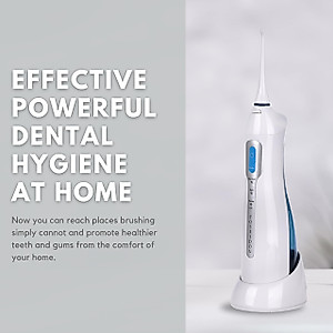 ToiletTree Products Oral Irrigator by Poseidon Portable and Cordless Water Flosser (w/Charging Cradle, White)