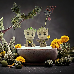 ZEshops Mini Groot Figurine Miniature Model Home Accessories Decompression Artefact Kids 2PCs Bundle Set