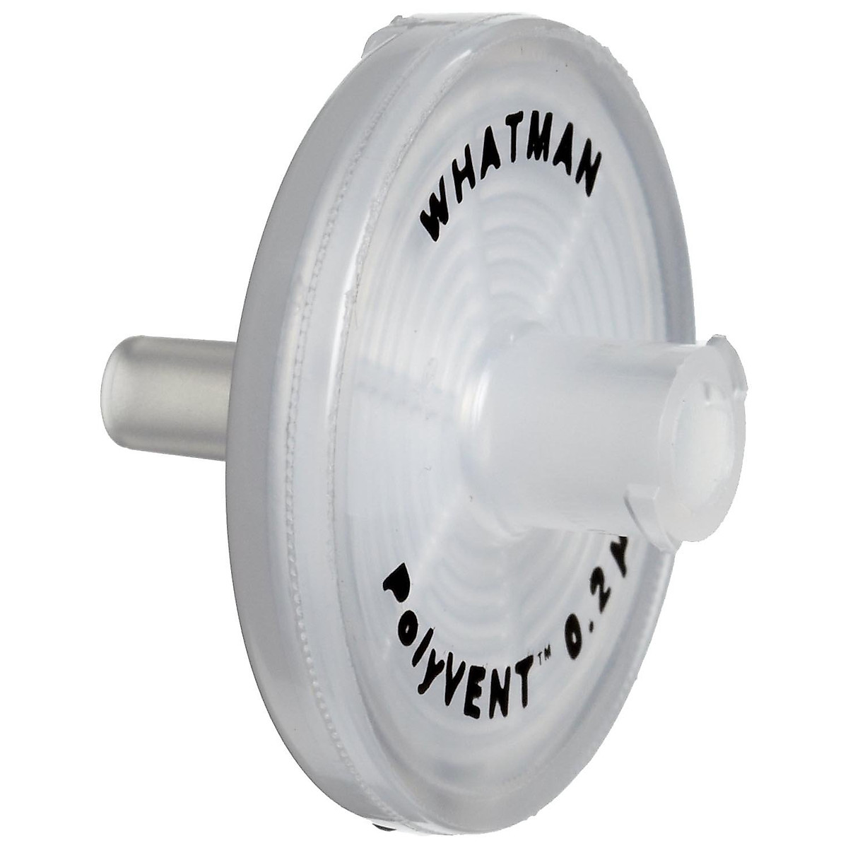 Whatman 6713-1650 PTFE PolyVENT 16 Venting Filter Discs Membrane Stepped Barb Fittings, 3/8" x 1/2" Inlet, 3/8" x 1/2" Outlet, 50mm Diameter, 0.2 Micron (Pack of 10)