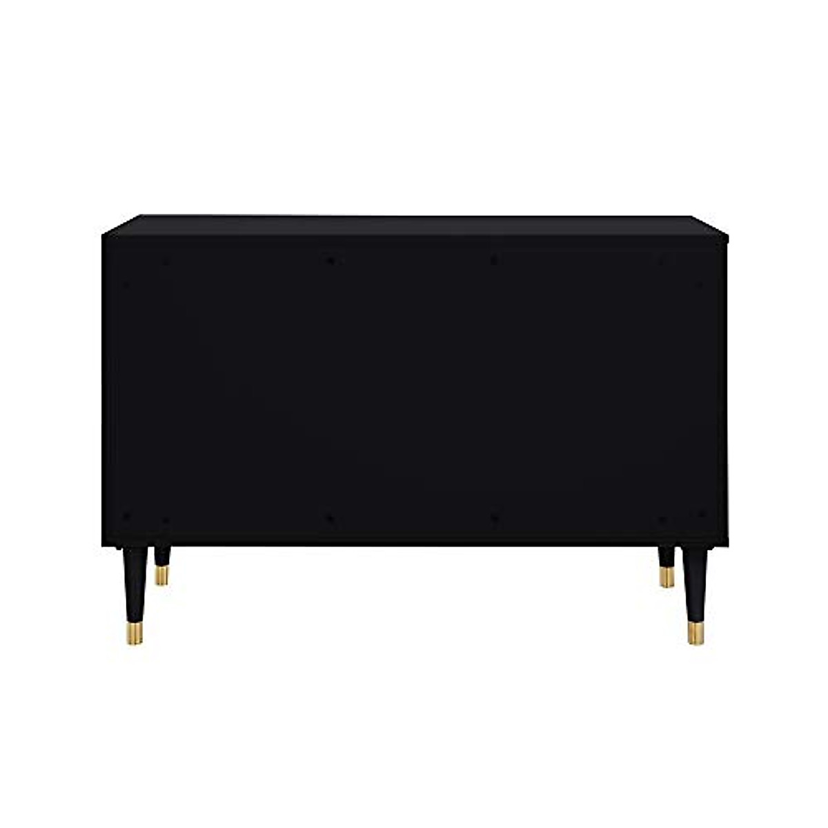 Inspired Home Sideboard - Black | Design: Belen | 2 Doors | Brushed Finish Gold Handle and Leg Tip