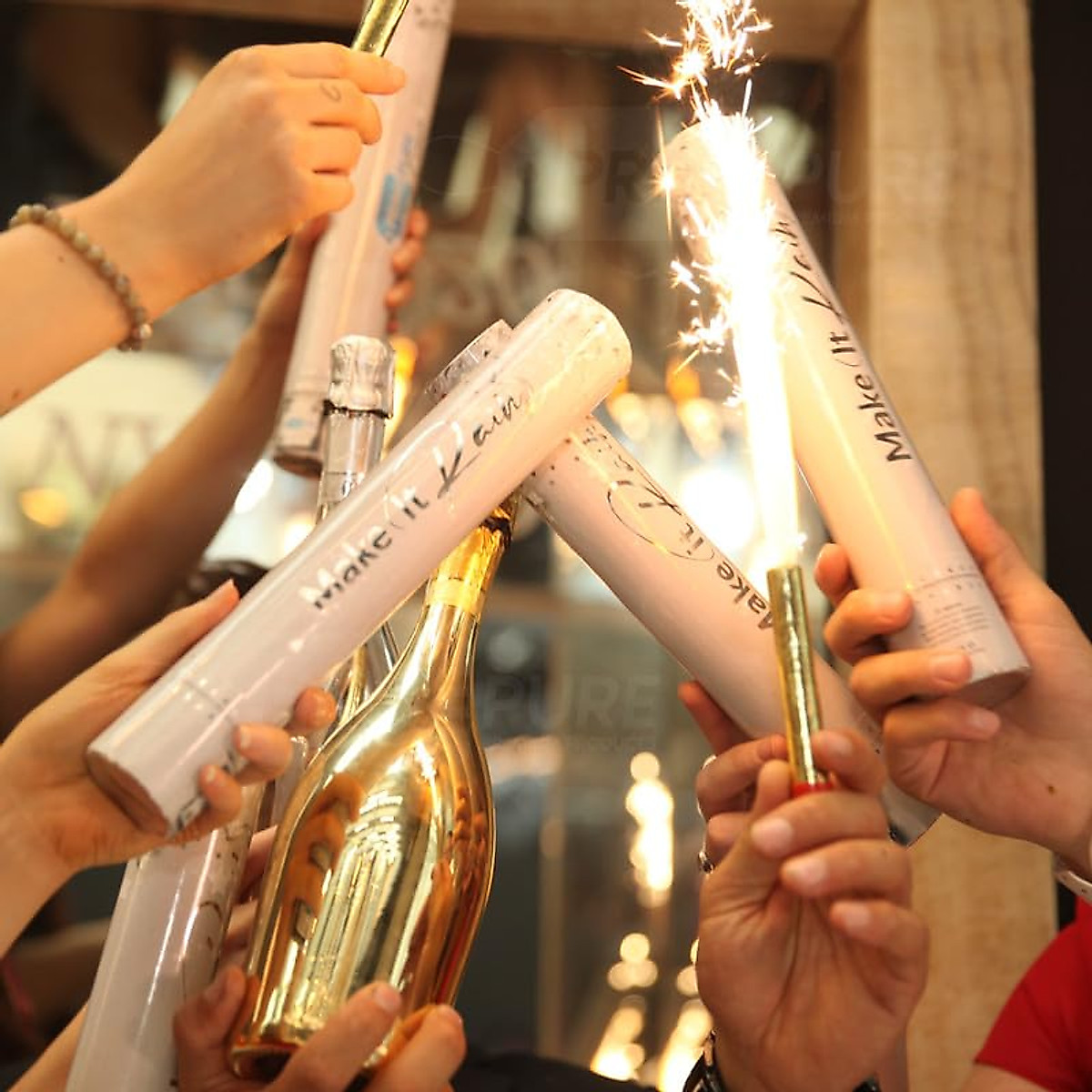 Multicolor Confetti Poppers 4 Pack | Confetti Cannon Party Poppers Confetti Shooter for Event Birthday Celebration | Bulk Streamer Blaster Cannon Launcher | Large Glitter Prank Package Gun Tube Stick