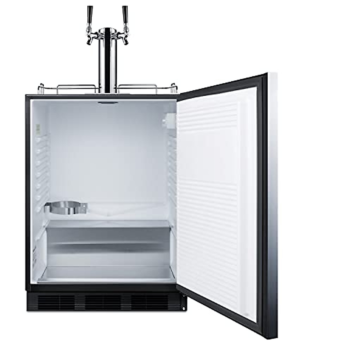 Summit Appliance SBC58BLBIADAIF 24" Wide Built-In Kegerator; ADA Compliant; Panel-ready Door (Panel Not included); 5.5 cu.ft Capacity; Automatic Defrost; Dual Tap System; Adjustable Thermostat