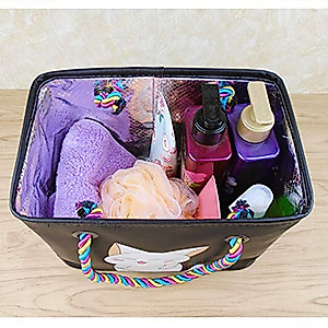 Cabilock Shower Caddy Bag Portable Bath Tote Toiletries Holder for Bathroom College Dorm Camp Gym Camping Black