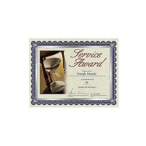 Southworth CT1R Foil-Enhanced Parchment Certificates Ivory/Blue/Silver 24 lb 8.5 x 11 15/Pk