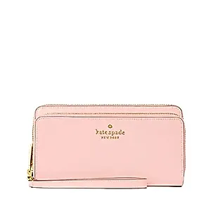 Kate Spade Staci Large Carryall Wristlet Clutch Wallet Chalk Pink Leather