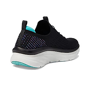 Skechers Sport Women's Women's D'LUX Walker Sneaker, Black/Light Blue, 9.5