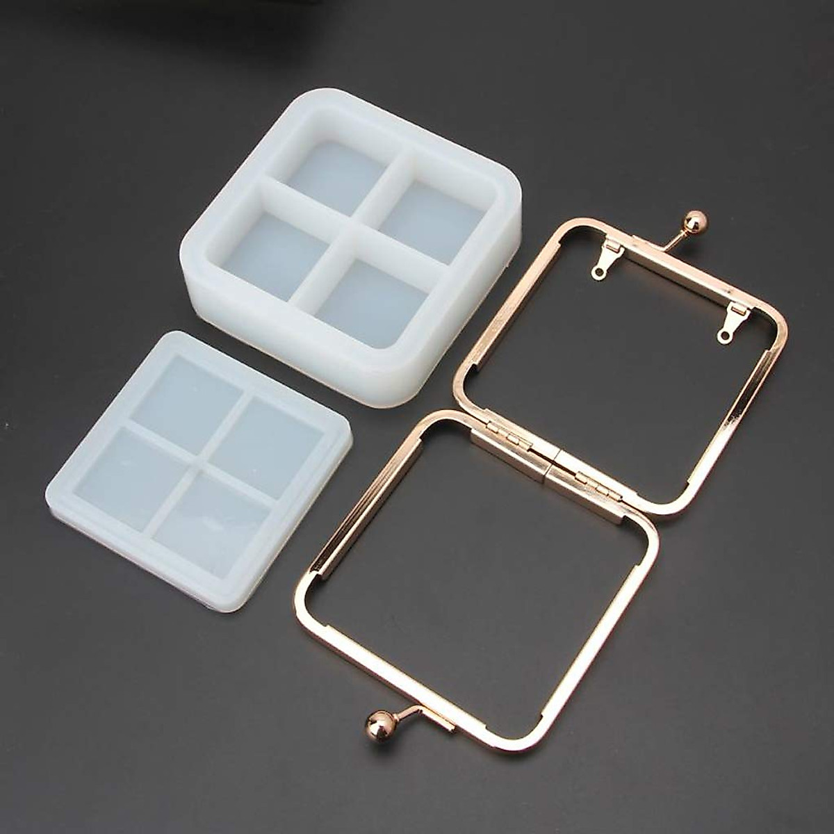 HELYZQ DIY Clear Dynamic Liquid Square Quicksand Bag Silicone Mold Resin Casting Craft