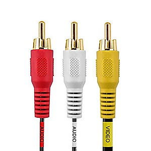Cmple - 3-Male RCA to 3-Male RCA Composite Video Audio A/V AV Cable Gold Plated - 1.5 Feet