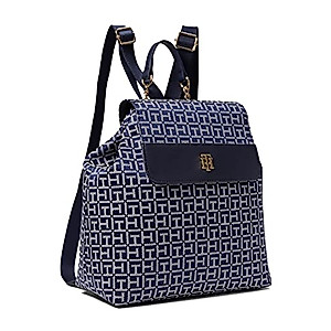 Tommy Hilfiger Camilla II Flap Backpack-Square Monogram Jacquard Navy/White One Size