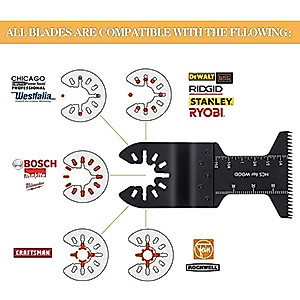 Tanzfrosch 60 Oscillating Tool Saw Blades Multitool Quick Release Saw Blade Kit for Cutting Wood Plastic Soft Metal Fit Dewalt Makita Fein Multimaster Ryobi Bosch Milwaukee Chicago Craftsman (60 Pack)