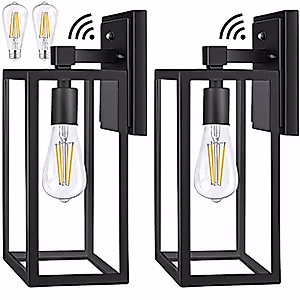 Dusk to Dawn Outdoor Light Fixtures Wall Mount, Sensor Porch Lights, Anti-Rust Wall Light, Exterior Wall Sconce Lighting, Wall Lamp, Waterproof Wall Lantern for Doorway, Garage, 2-PACK (Bulb Included)