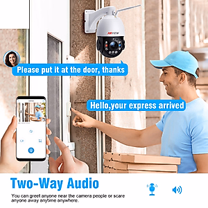 HXVIEW PTZ Camera Outdoor, 30X Optical Zoom Security Camera, 5MP Wireless WiFi RTSP IP Camera, 1000FT Night Vision, Auto Tracking, Emergency Strobe Light Alarm, Human Detection, 2-Way Audio