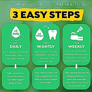 Fresh Breath by TropiClean Brushing Dental & Oral Care Gel for Dogs & Cats, 2oz, Made in USA - Removes Plaque & Tartar