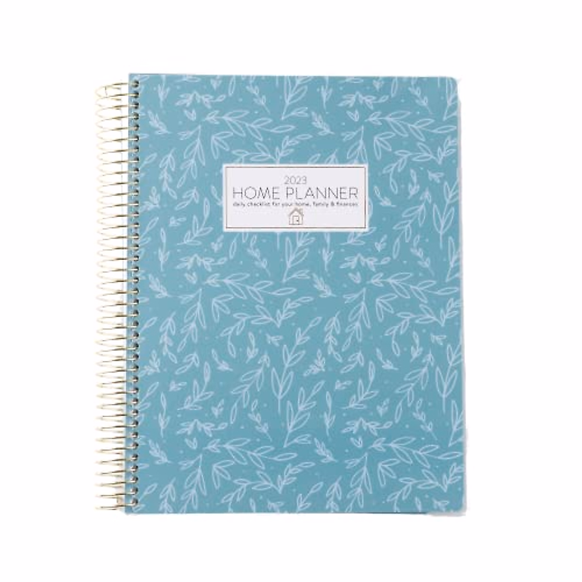 PPP 2023 Home Planner (Blue Leaf) | Work from Home Planner w/Stickers | Daily Checklist | Monthly Budget Worksheet | Monthly Calendar Layout | Vacation Checklist | Coil Binding | Poly Laminated Cover
