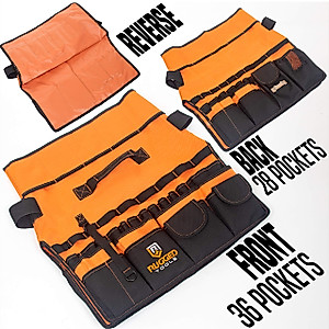 Rugged Tools Bucket Tool Organizer - 64 Pocket Bucket Caddy for 5 Gallon Buckets - Liner Insert for Construction, Garden, Carpenter