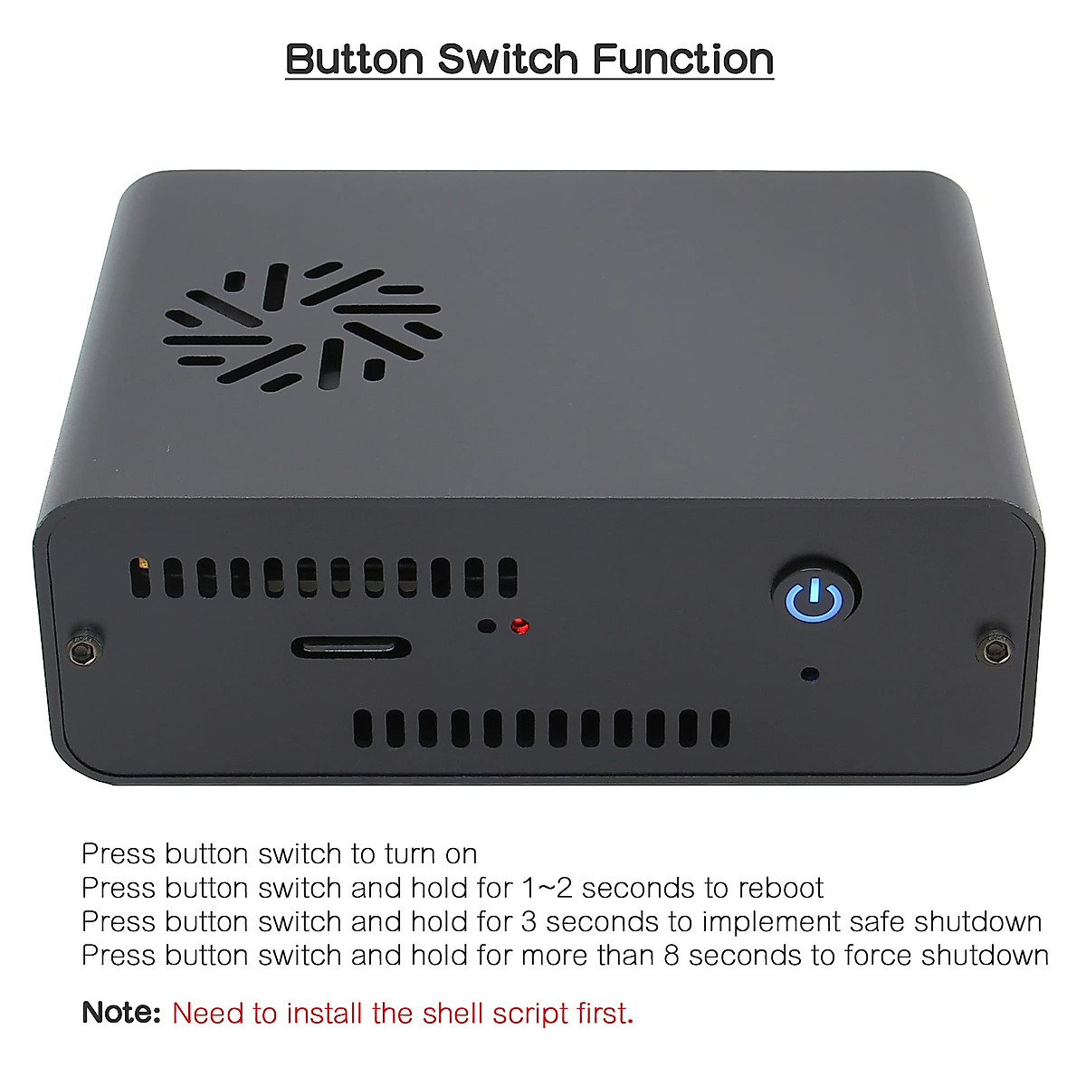 Geekworm NASPi V2.0 2.5 inch SATA HDD/SSD NAS Storage Kit with Safe Shutdown & Auto Power On Function for Raspberry Pi 4 Model B(Not Include Raspberry Pi 4)