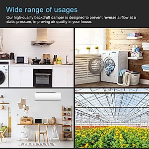 Hon&Guan 10 inch Backdraft Damper, One-Way Airflow Ducting Insert Backflow Preventer Duct Draft Blocker, HVAC Inline Fan Vent