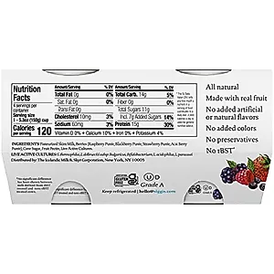 Siggi's Mixed Berries & Acai Non Fat Yogurt 4 Pack, 21.2 OZ