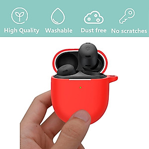 Ankersaila Case Compatible with Google Pixel Buds Pro 2022,Soft Silicone Shockproof Anti-Scratch Protective Cover (Red)