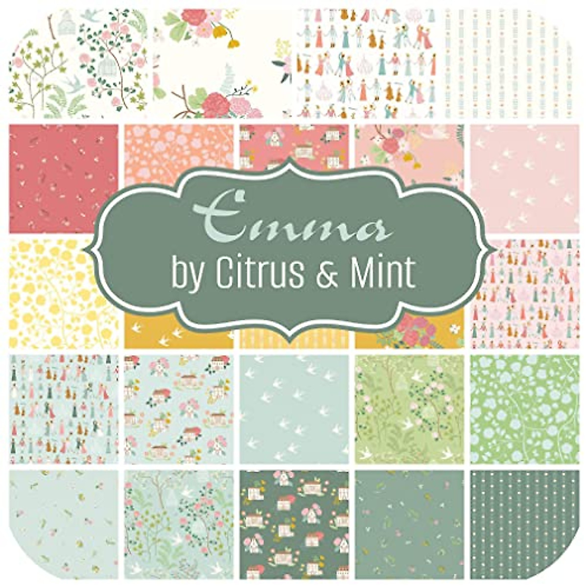 Citrus & Mint Designs Emma Rolie Polie 40 2.5-inch Strips Jelly Roll Riley Blake Designs RP-12210-40