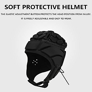 Goalkeeper Helmet, Sports Head Protector Heat Dissipation Round Hole Prevent Injury Comfortable Wear for Outdoor Use(Black s)