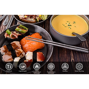 Boundless Voyage Titanium Telescopic Chopsticks Foldable Tableware Portable Cutlery for Outdoor Camping Travel Picnic A-Ti1004T