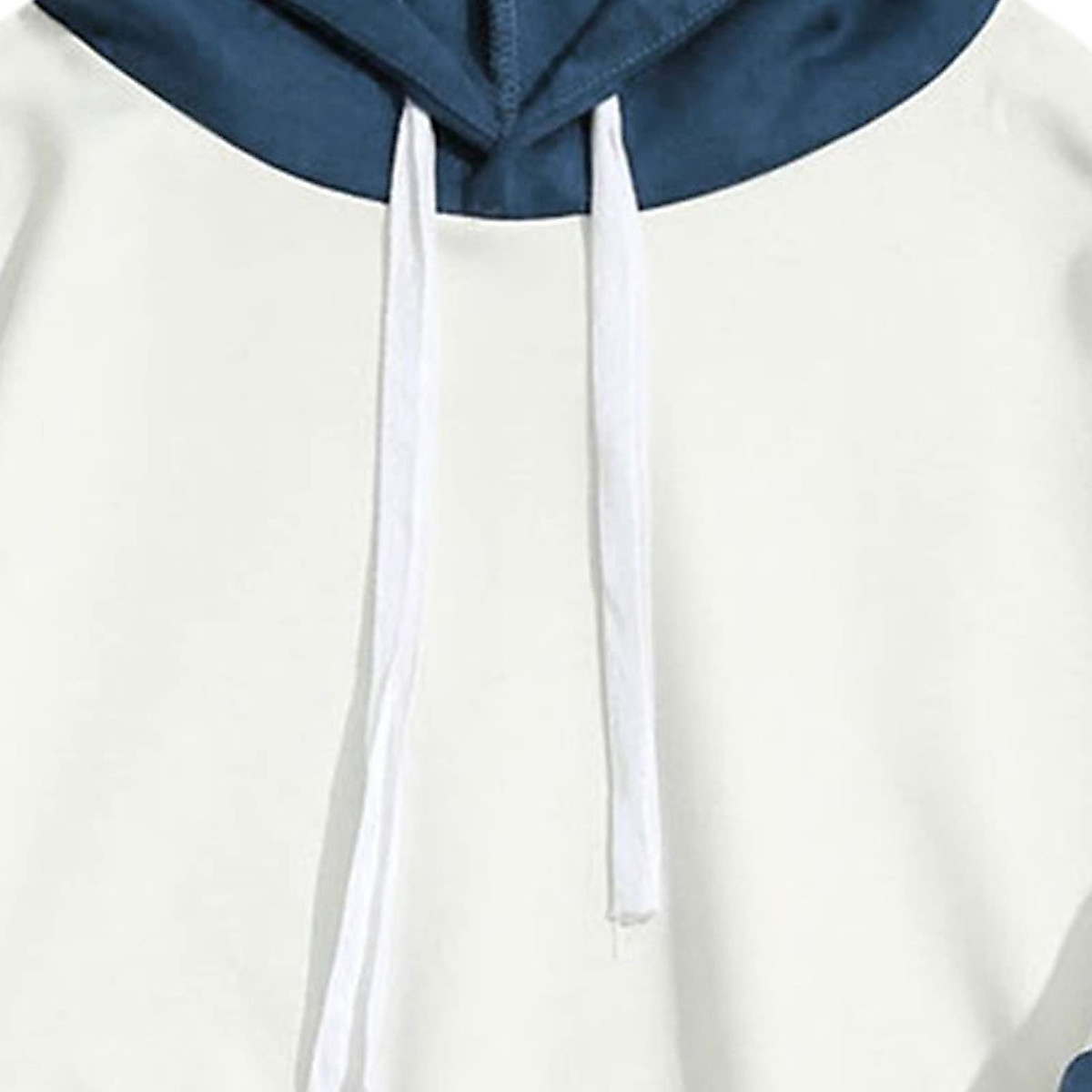 Maiyifu-GJ Men's Casual Colorblock Pullover Hoodies Long Sleeve Striped Color Block Hooded Multicolor Drawstring Sweatshirt (White,Medium)