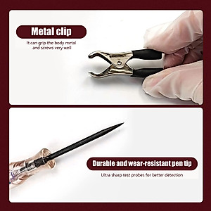 Slykew Pack-1 Automotive Test Light Digital LED Circuit Tester with 70.8 Inches Retractable Spring Wire, DC 3V/6V/12V/24V Inductive Test Pen, Suitable Checking Vehicle Car Truck Motorcycle