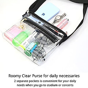 Higuyst Mini Clear Purse Stadium Approved, Clear Plastic Purses for Concert,Festival, Stadium, Small Clear Bags