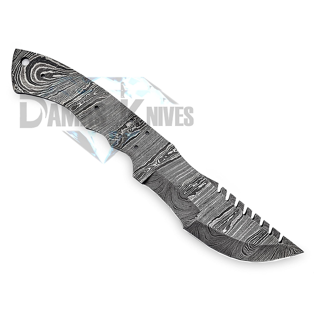 Premium Custom Handmade Damascus Steel Blank Blade Tracker for Knife Making - HB 15. Ideal for Knife Projects and Customization. Durable and Versatile Blank Blade for Knife Making Enthusiasts.