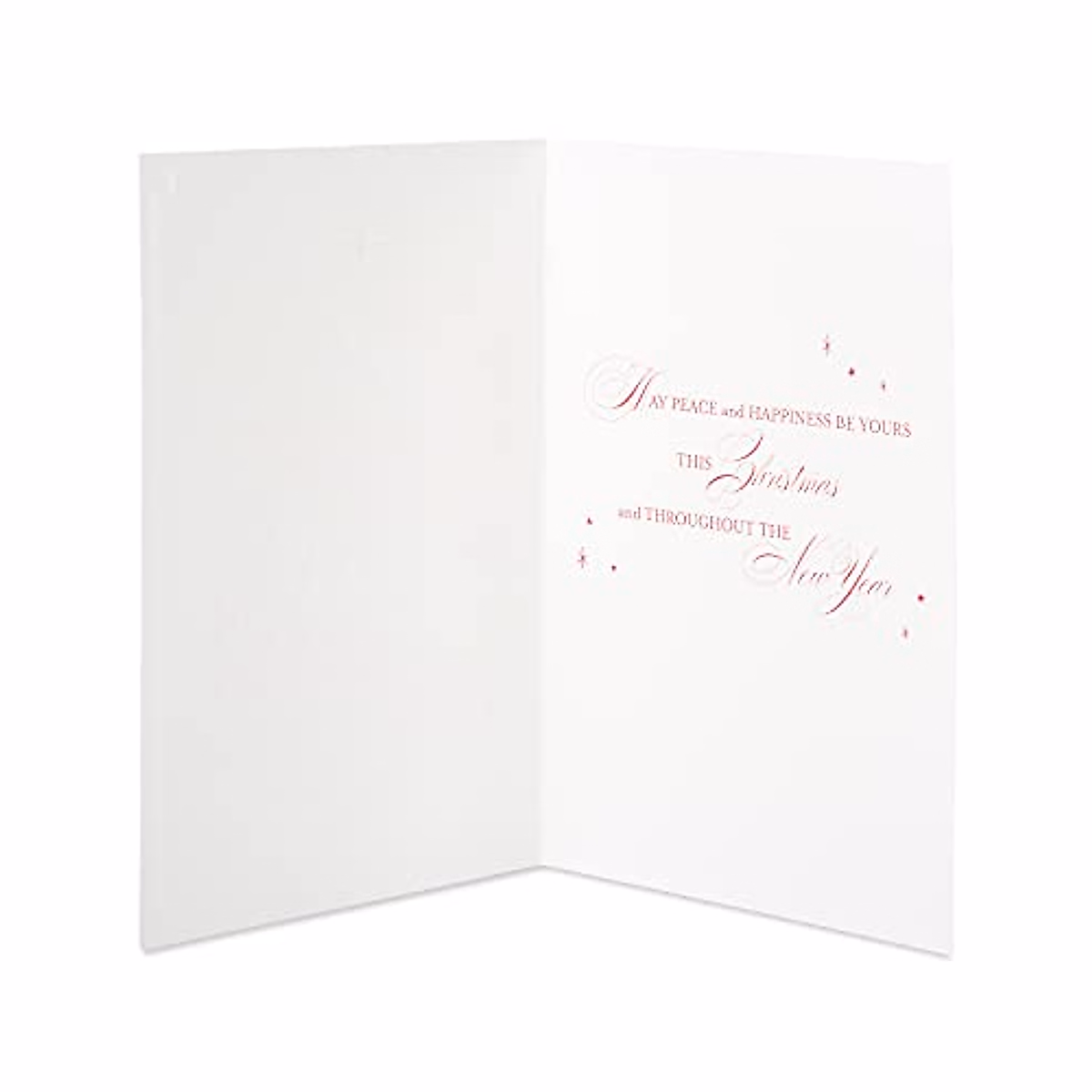 Papyrus Boxed Christmas Cards with Envelopes, Peace and Happiness, Glitter-Free Christmas Tree (12-Count)