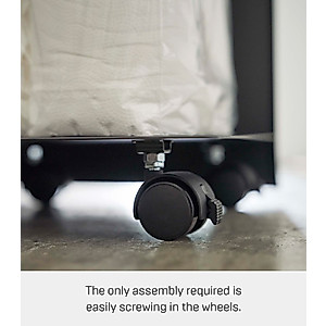 Yamazaki Home Bathroom Organizer Rolling Steel | Toilet Paper Stocker, One Size, Black