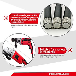 DT-DIATOOL Hex Shank Dry Diamond Drill Bits Kit for Porcelain Tile Ceramic Granite Marble Masonry Concrete Diameter 5 6 8 10 12mm (Kit No.2