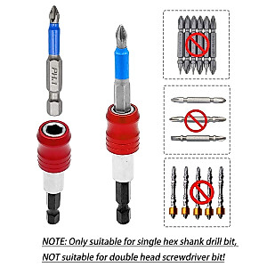 Saipe 3pcs 1/4” Hex Shank Magnetic Screwdriver Bits Holder Quick Release Drill Bit Extension Bar Chuck Adapter Quick Change Socket Screw Driver Drill Bit for Hand-held Drivers or Power Drill, 60mm