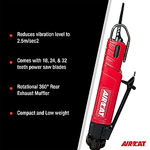 AIRCAT Pneumatic Tools 6350 Low Vibration Reciprocating Air Saw 9,500 Strokes per Minute