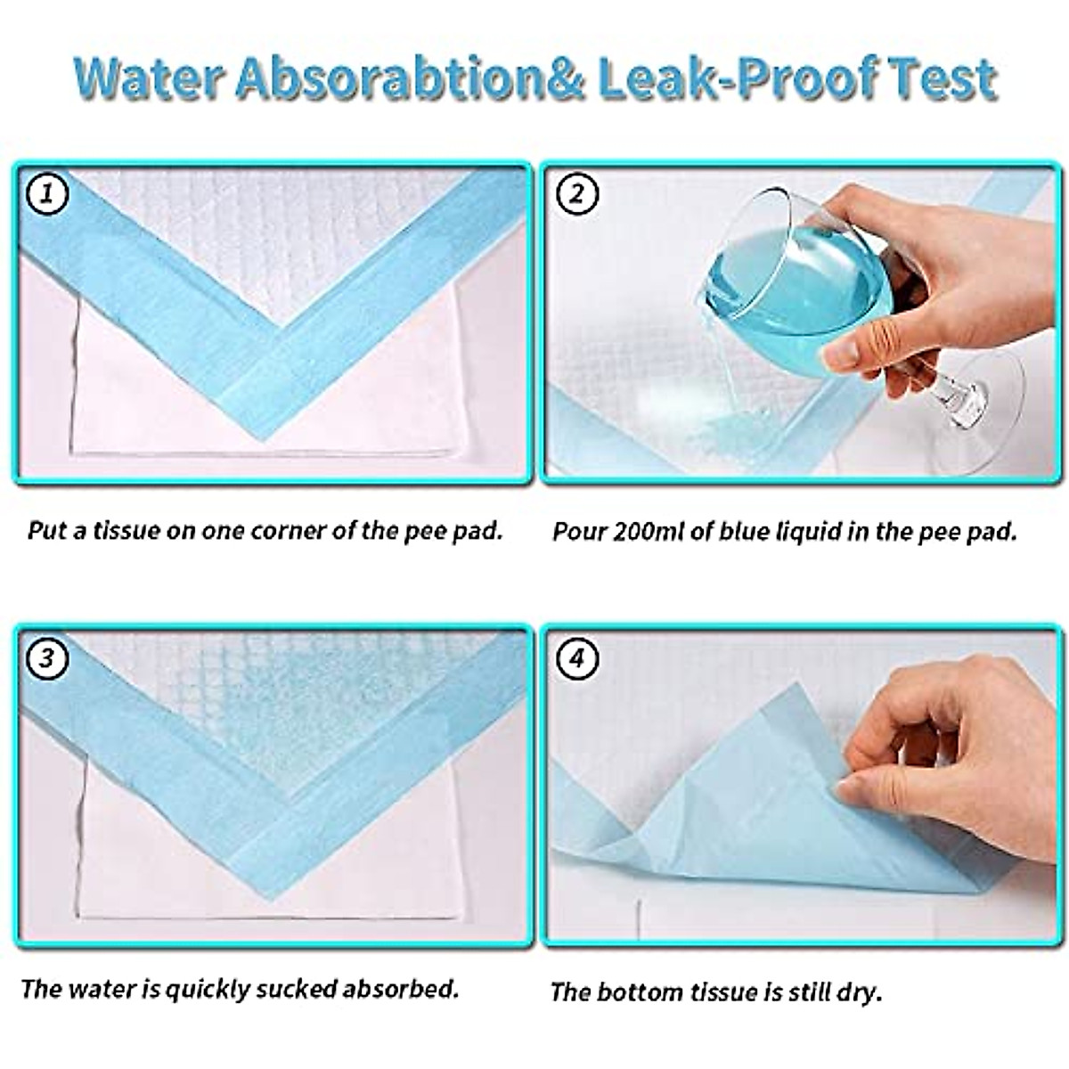 PODOO 100 Pcs of Guinea Pig Pee Pads 18x13 Inchs, Rabbit Cage Liner Diapers Super Absorbent, Small Animal Litter Box Training Mat for Hedgehog, Cat, Rats, Hamster, Birds, Parrot, Bunny