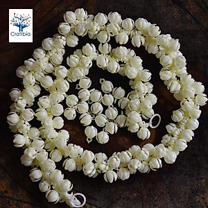 Artificial Jasmine Garland,Jasmine Gajra,Mullapoove mala with Real Jasmine Fragrance, As Used for Hair Accessory for Women and Girls,Length - 90 cm, Cream Color