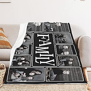 HYHSJY Custom Blankets with Photos, Personalized Throw Blankets with Family Pictures, Making Memories Souvenir Throw Blanket with Family Photos,Birthday Gift for Family Mom Dad Adult Kid