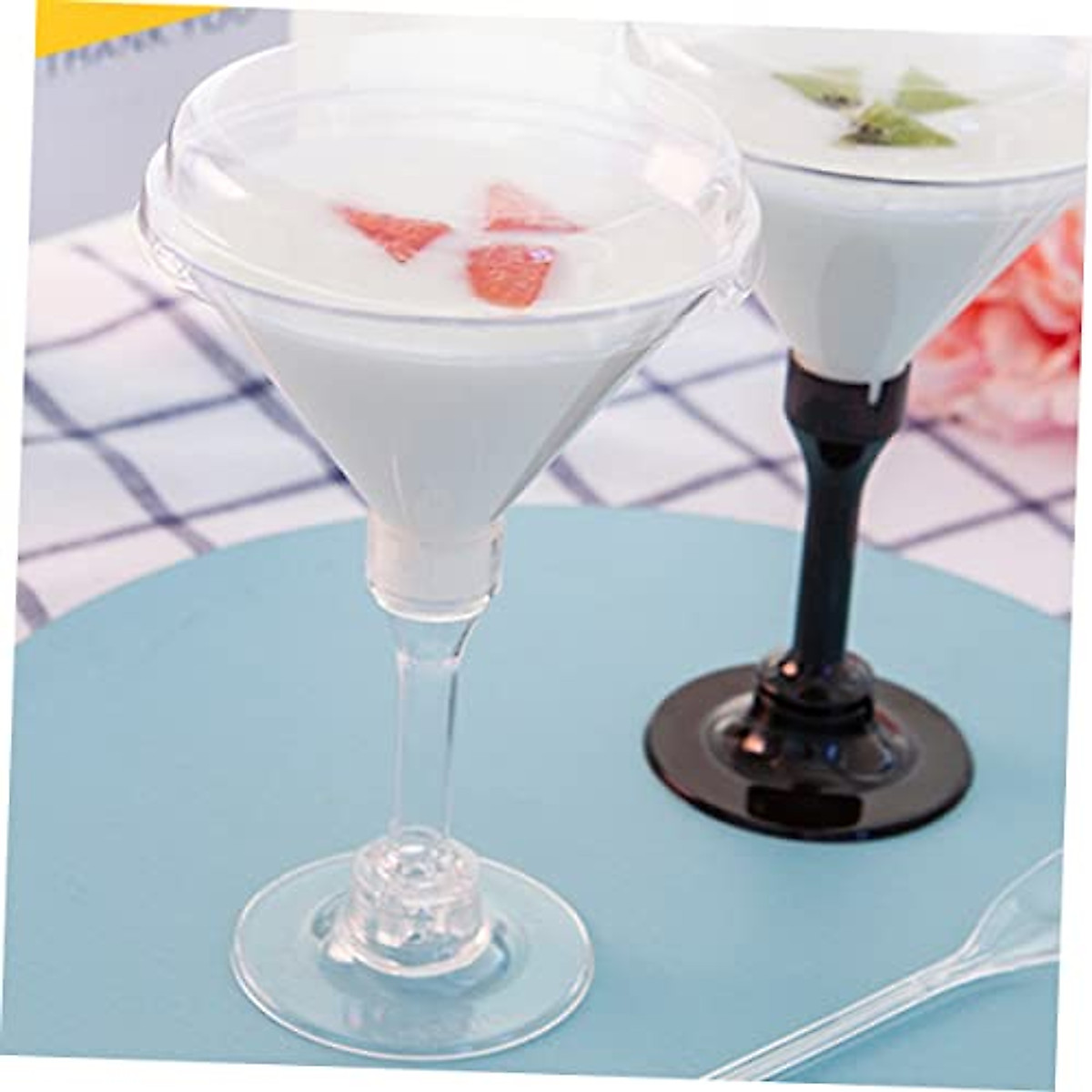 Zerodeko 18 Pcs dessert cup trifle bowl small parfait cups beverage drink cup Clear pudding jelly glass cup plastic pudding cups plastic tumblers Glass Ice Cream Cup yogurt jar Glasses